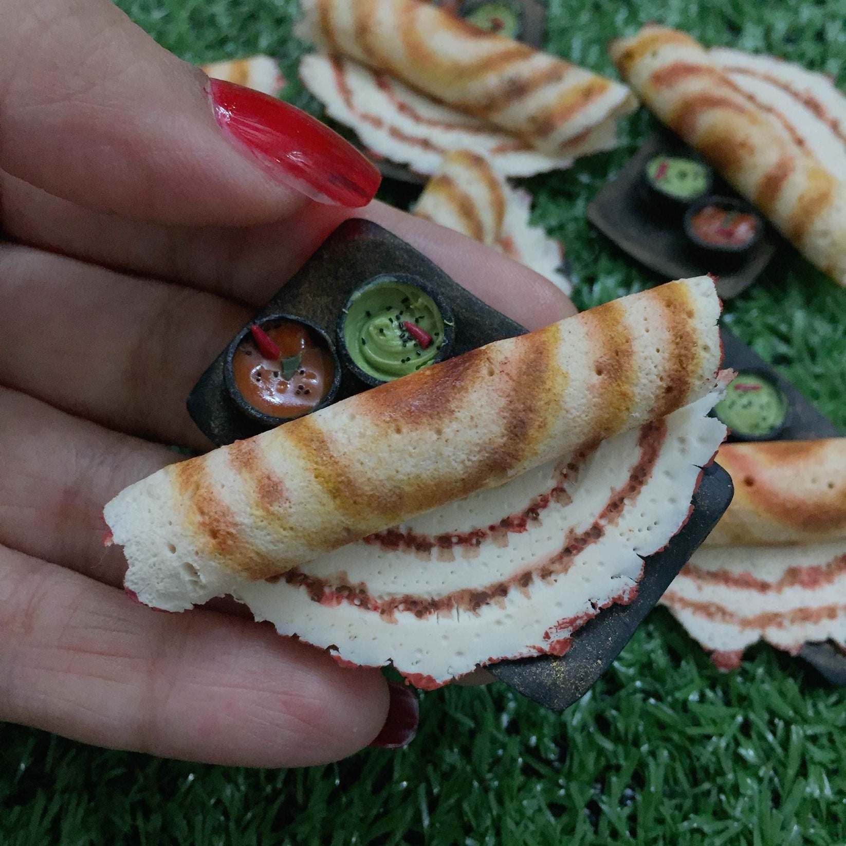 Semi Rolled Dosa South Indian Miniature Food Fridge Magnet – small IDEA